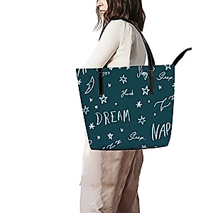 Fashion Tote Handbags Women's Soft Tote Shoulder Bag for Women Work Shopping Top Handle Satchel Bags, 15.8×4×15.4 inches,Blue Dream