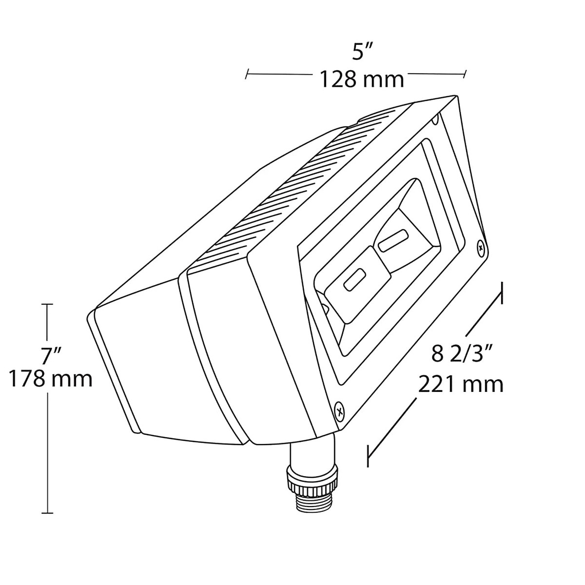 RAB Lighting FFLED18 LED Floodlight For Landscapes/Facades/Security Lighting, 18W, 2400LM, Swivel Arm, 5000K Color Temp, Ultra-Efficient, 7H x 6V Beam Spread, Residential or Commercial Use