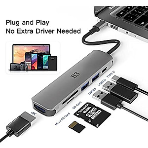 USB C Hub USB C to HDMI MultiPort Adapter for MacBook Pro, 7 in 1 Dongle with 4K HDMI/100W PD/USB3.0&2.0/SD/TF Card Reader Compatible for MacBook Air,iPad Pro,Surface,Chromebook,XPS,Acer,S23