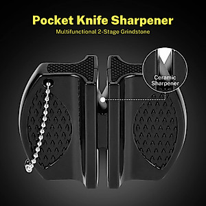 Gonex Fishing Fillet Knife, Stainless Steel Curved Boning Knife with 1 Two Stage Grindstone Knife Sharpener, Sharp Knife for Fishing Filleting, Ventilated Knife Cover Sheath with Open Slots