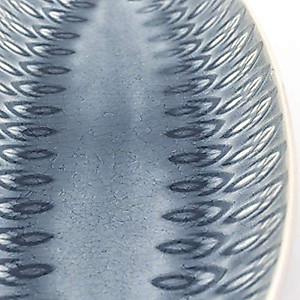 Euro Ceramica Peacock Collection Crackleglaze Serveware Trays/Platters/Dinner Appetizer Dessert Plate, 13" Oval, Grey