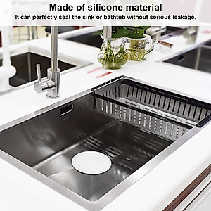 Silicone Bathtub Drain Stopper Plug, Sink Plugs Sewer Plugging LongLasting Convenient Floor Drain Sink Water Plug Cover for Bathroom Kitchen(White)