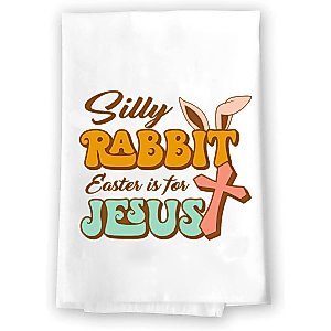 Decorative Kitchen and Bath Hand Towel Retro Style | Religious Christian Easter Flowers Orange Pink Green | Spring Summer Garden Themed | Home Decor Decorations | House Gift Present