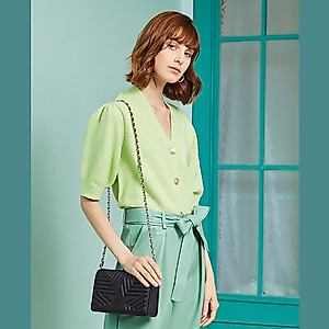 Glamorstar Gold Purse Chain Straps Woven Leather Crossbody Replacement Straps for Handbag Wallets Clutch Bags Black 120cm/47in