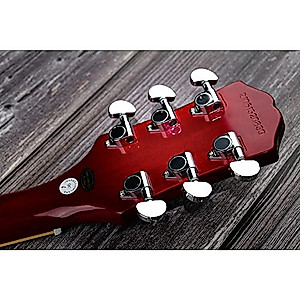 Musiclily 3+3 Epi Style Guitar Machine Head Sealed Tuners Tuning Pegs Set for Les Paul Style Electric Guitar or Acoustic Guitar Half Moon Button Chrome