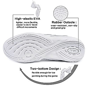 CADIDL Cheer Shoes Girls Cheerleading Dance Shoes Flats Walking Sneakers White 1 (M) US