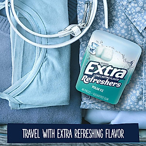 Extra Refreshers, Polar Ice Chewing Gum, 40 Count,Pack of 4
