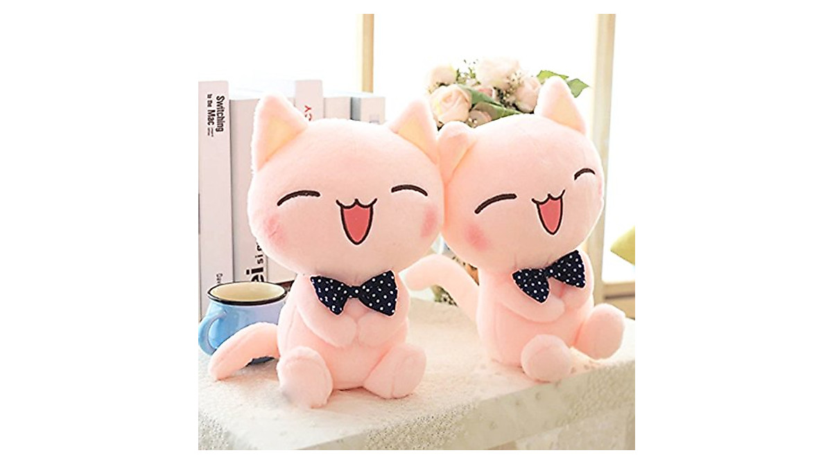 Cute Pink Cat Plushie - 11-Inch Kawaii Plush Toy for Kids