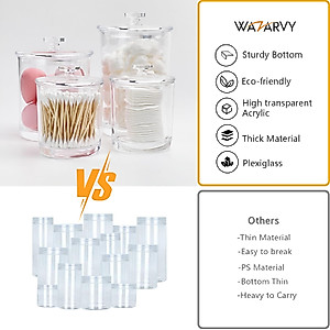 Premium Clear Acrylic Apothecary Jars with Lids for Bathroom & Laundry Room - Multipurpose Bathroom Canisters with Scoops & Labels - Laundry Containers for Pods & Dryer Sheets - Assorted 4 Pack