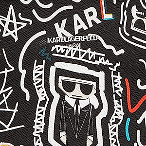 Karl Lagerfeld Paris womens Adele TOTE, Black/Orange, One Size US