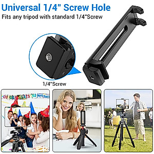Gahenwo 4"-12.9" Tablet Phone Mount for Tripod, Universal Tripod Mount Adapter for Cell Phone Pad, Tablet Tripod Mount with 1/4" Screw Compatible with Kindle