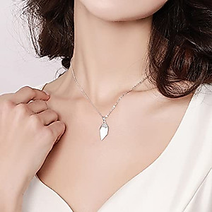 LEGENSTAR Two Souls One Heart Pendant Necklaces for Couple,Wishing Stone Creative Magnet Couples Necklace (Black+White)