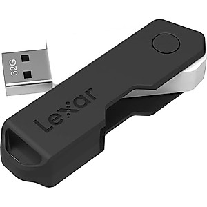 Lexar JumpDrive TwistTurn2 32GB USB 2.0 Flash Drive, Black (LJDTT2-32GABNABK)