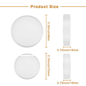 LOYORTY 72Pcs White Plastic Mason Jar Lids, 36 Regular Mouth & 36 Wide Mouth Plastic Canning Lids, 86mm &70mm Reusable Plastic Storage Caps for Mason/Canning Jars