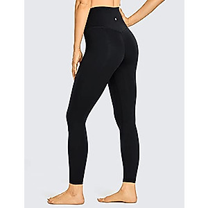 CRZ YOGA Women's Brushed Naked Feeling Yoga Leggings 25" - High Waisted Athletic Workout Leggings Yoga Pants Black Medium