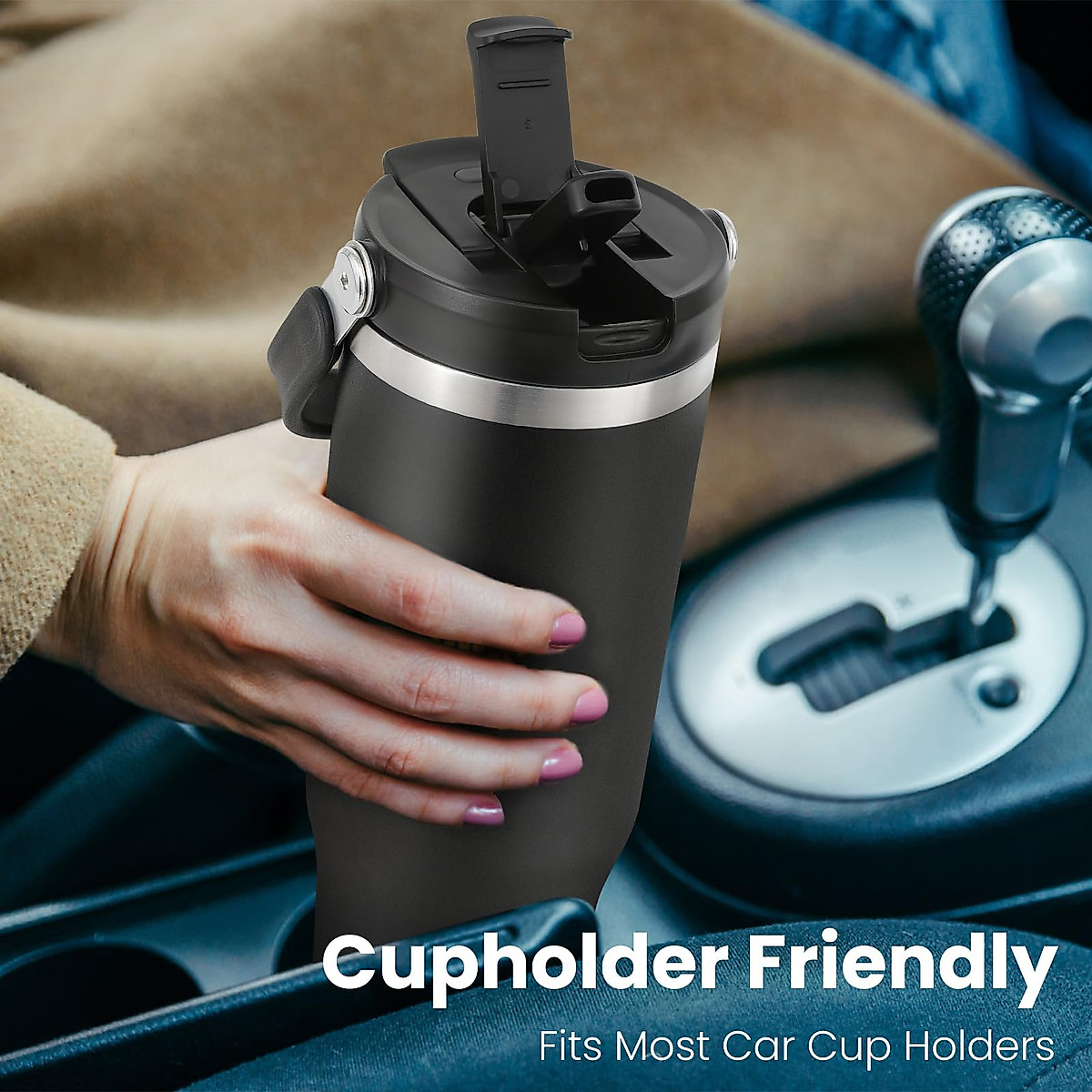 Riley Joy 32 oz 2.0 Stainless Steel Tumbler with Leak-Proof Lid and Straw, Double-Wall Vacuum Insulated Travel Mug for Coffee, Iced Tea, or Water - Ideal for Commutes and Outdoor