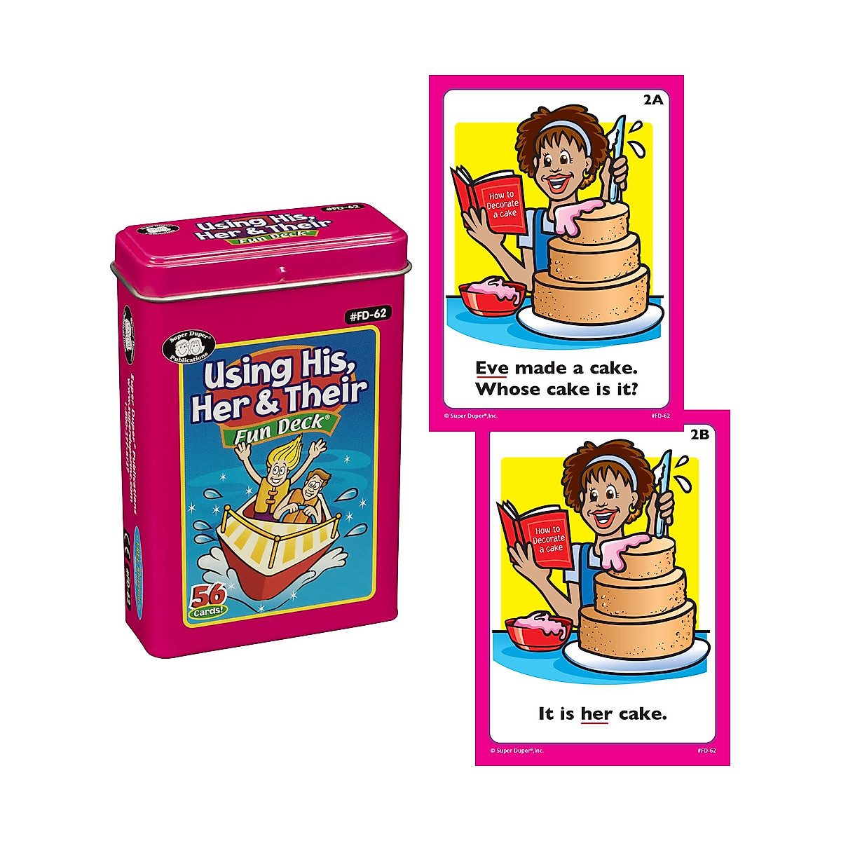 Super Duper Publications | Using His, Her, & Their Fun Deck Flash Cards | Educational Learning Resource for Children