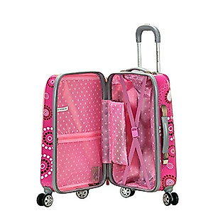 Rockland Vision Hardside Spinner Wheel Luggage, Pink Pearl, Carry-On 20-Inch