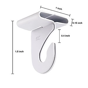 Gansita 12 Pair Drop Ceiling Hooks, T-Bar Track Clip Suspended Ceiling Hooks,White Heavy Duty Ceiling Hooks for Hanging Plants & Decorations, Metal T-Bar Hooks for Suspended Drop Ceiling Tiles
