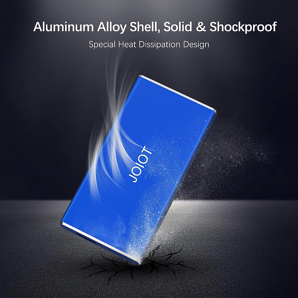 JOIOT Portable SSD 1TB External Solid State Drive - Up to 540MB/s External Hard Drive, USB 3.1 Gen 2 Ultra-Slim External SSD, Blue