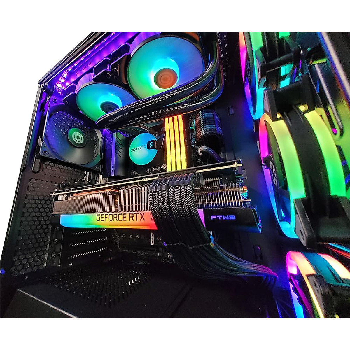 XOTICPC Meshify C Desktop (AMD Ryzen 9 7900X 12-Core 5.6GHz Turbo, 64GB DDR5, 2TB NVMe SSD, RTX 4070 12GB, Win 11H, Wi-Fi 6E) Gaming and Entertainment Liquid Cooled PC