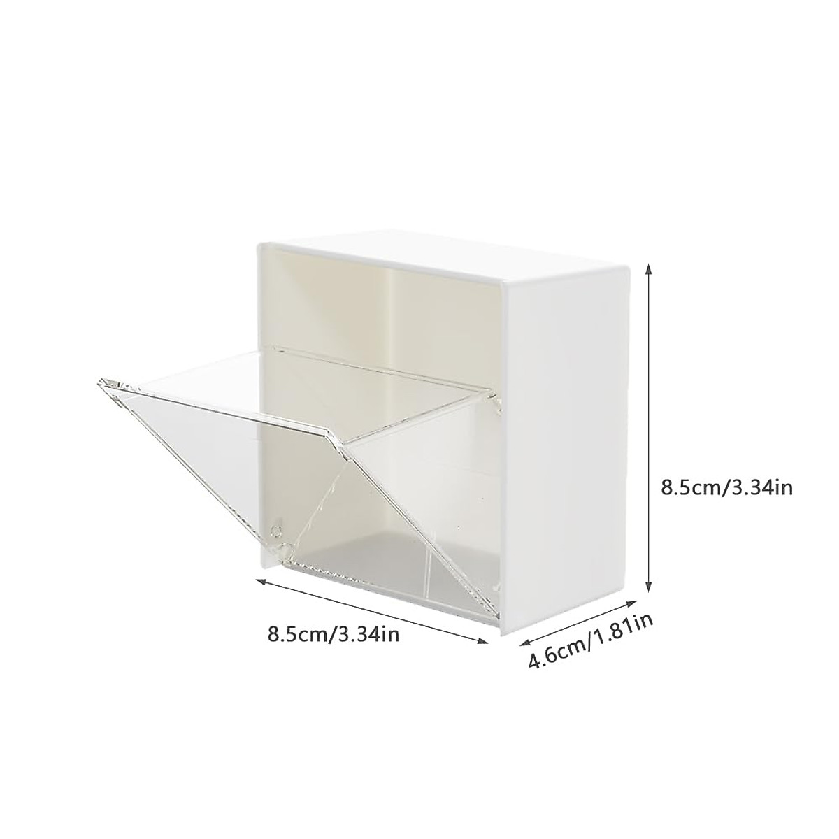 UtySty 3 Pack Cotton Swab Container Sticky Punch-Free Wall Mounted Transparent Storage Case Qtip Box Organizer Canister Dispenser for Cotton Ball Q-Tips Hair Band Clips Floss Hairpin Bathroom