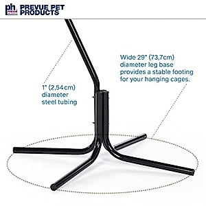 Prevue Hendryx Tubular Steel Hanging Bird Cage Stand 1780 Black, 24-Inch by 24-Inch by 62-Inch