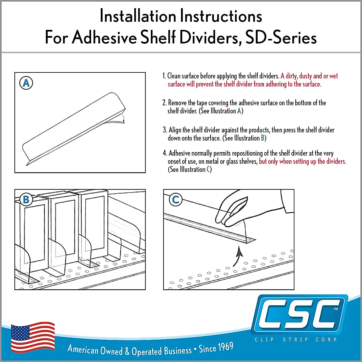 Clip Strip 3" x 17-9/16" Shelf Divider, SD-3018, Pack of 50 Corp