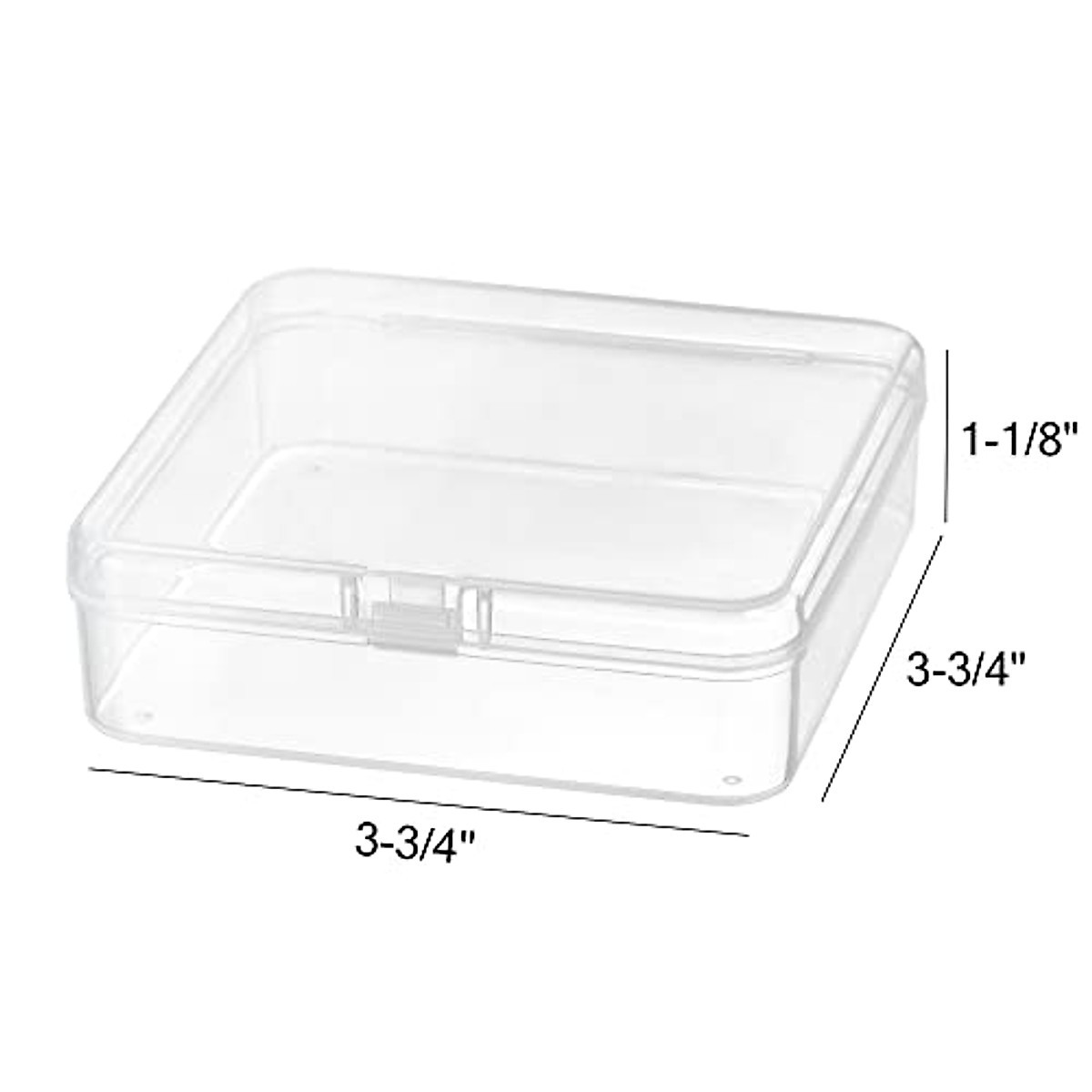Kingrol 30 Pack Mini Clear Plastic Storage Containers with Lids, 3.75 x 3.75 x 1.1 Inch Empty Hinged Boxes for Beads, Jewelry, Tools, Craft Supplies, Flossers, Fishing