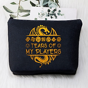 BDPWSS Tears Of My Players Funny RPG Gamer Cosmetic Bag d20 Dice Gift (tears of players bl)