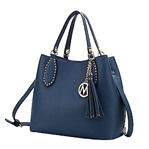 MKF Collection Crossbody Hobo Bag for Women Fashion, Vegan Leather Shoulder Purse, Tassel Top Handle Handbag