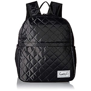 Insulated Mini Backpack Lunch Bag w/Padded Straps & Drink Side Pockets (Black)