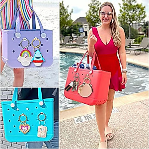 BABORUI Key Holder for Bogg Bag, Lightweight Key Chain Compatible for Small & Large Bogg Bags, Insert Charm Accessory for Bogg Bag Tote Bag