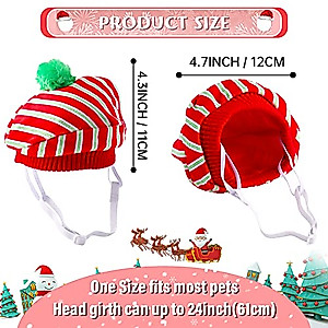 Christmas Costume Hat with Scarf for Cats and Dogs, 2 Pcs Adjustable Santa Hat Scarf Set, Xmas Pet Warm Outfit Cloth, Medium