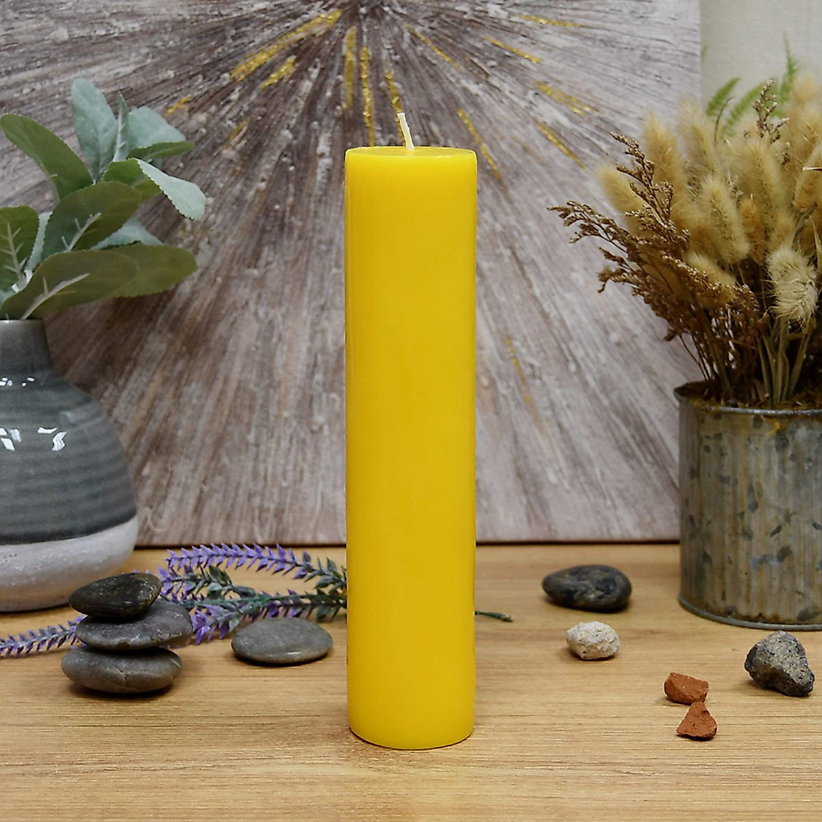 2 x 9 Yellow Pillar Candle