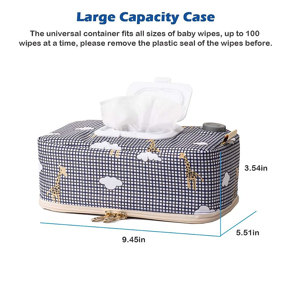 Portable Wipe Warmer Baby Wet Wipes Dispenser/Case/Holder Top Heating Large Capacity Baby Wipes Warmer Bag for Travel Outdoor Napkin Heating Box for Home/Car (Pink)