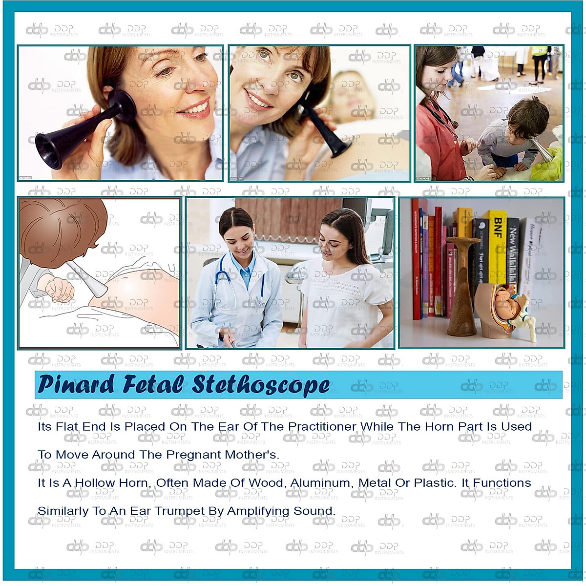Pinard Fetal Stethoscope Plastic Black