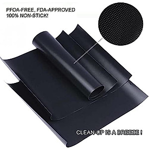 liboyixi Grill Mat Set of 5-Non-Stick BBQ Grill Mats, Reusable, and Easy to Clean - Works on Electric Grill Gas OutdoorCharcoal BBQ，Baking Mats - 15.75 x 13-Inch, Black