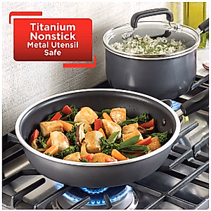 T-fal Signature Nonstick Fry Pan 8.5 Inch Oven Safe 350F Cookware, Pots and Pans, Dishwasher Safe Black