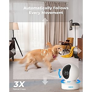 REOLINK 5MP Plus 3X Optical Zoom Camera Bundle for Indoor and Outdoor, 2.4/5Ghz WiFi Camera, Pan Tilt, Two-Way Talk, SD Card Storage, Real-Time Alerts