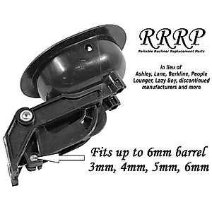 Reliable Recliner Replacement Parts Handle Small Oval Black Plastic Pull Recliner Handle 3" by 3.5" Handle Only Fits 3mm & 6mm Cables (Car Door Flapper Style) Chair Release for Sofa, Couch or Recliner