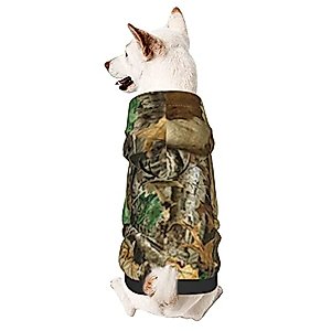 Small Pet Sweaters with Hat Camo Deer Camouflage Hunting Cat Puppy Hoodie Pet Hooded Coat X-Large