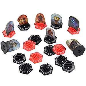 Gloomhaven Standee Bases Pack of 27 Plastic Hex Monster Stand with Health Tracker and Status Token Slots
