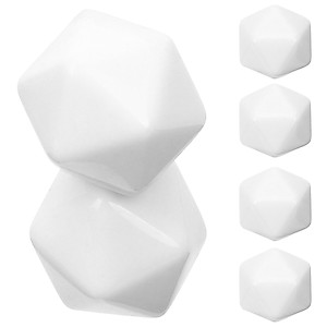 ibasenice D20 10pcs Blank White Dice Set Acrylic 20 Sided Dices DIY Craft Dice Cubes for Math Counting Teaching Board Games DIY Sticker Party Fun D20 Dice