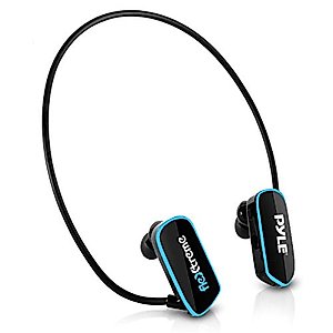 Waterproof MP3 Player Swim Headphone - Submersible IPX8 Flexible Wrap-Around Style Headphones Built-in Rechargeable Battery USB Connection w/ 4GB Flash Memory & Replacement Earbuds - Pyle PSWP6BK.5
