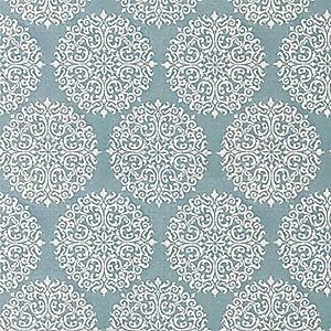 HomePop Parsons Classic Upholstered Accent Dining Chair,Set of 2, Blue and Cream Medallion