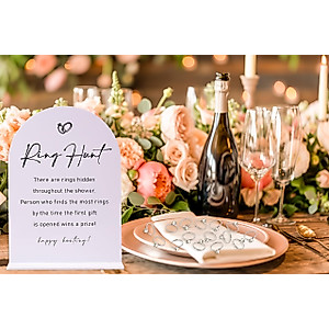 Minimalist Bridal Shower Party Ring Scavenger Hunt, The Ring Hunt Game, 1 Sign & 30 Rings, Bridal Shower Decoration, Wedding Party Games(xzjz10)