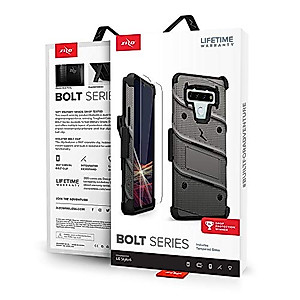 ZIZO Bolt Series for LG Stylo 6 Case with Screen Protector Kickstand Holster Lanyard - Gun Metal Gray & Black