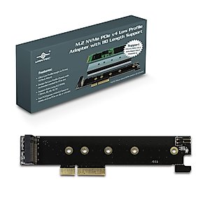 Vantec M.2 NVMe PCIe x4 Low Profile Adapter with 110 Length Support (UGT-M2PC130), Black