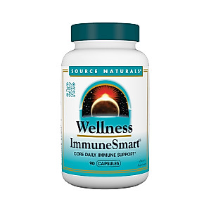Source Naturals Wellness ImmuneSmart - for Core Daily Immune Support*, with Vitamins A, C, and D, Zinc, Elderberry, Echinacea, Andrographis, Turkey Tail and Garlic - 90 Capsules